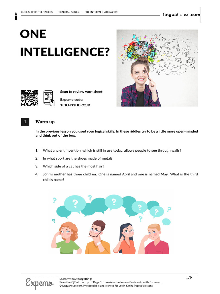 One Intelligence British English Student | PDF | Intelligence | Flashcard