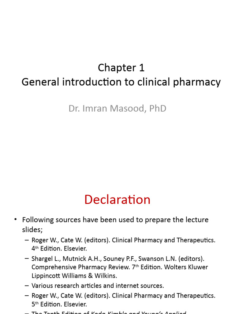 Chapter 1 General Introduction To Clinical Pharmacy | PDF | Pharmacy ...
