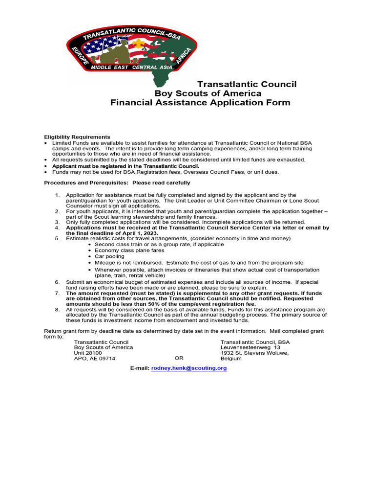 Financial Assistance Guidelines and Application 2023 1 | PDF