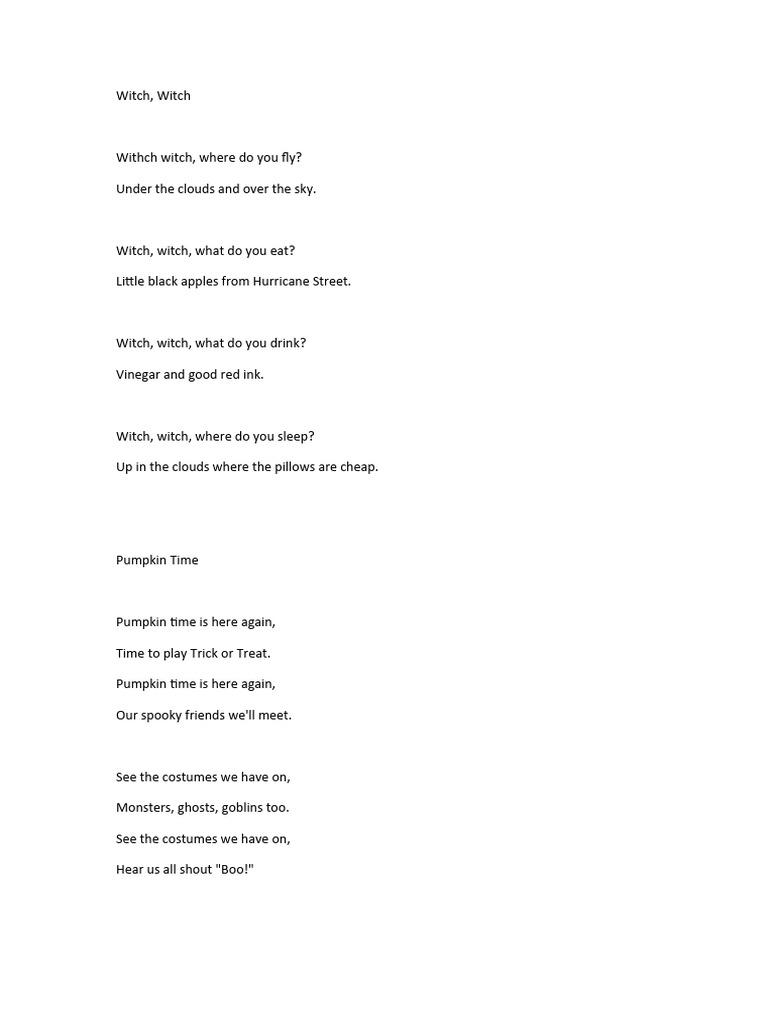 Halloween Poems | Download Free PDF | Trick Or Treating | Halloween