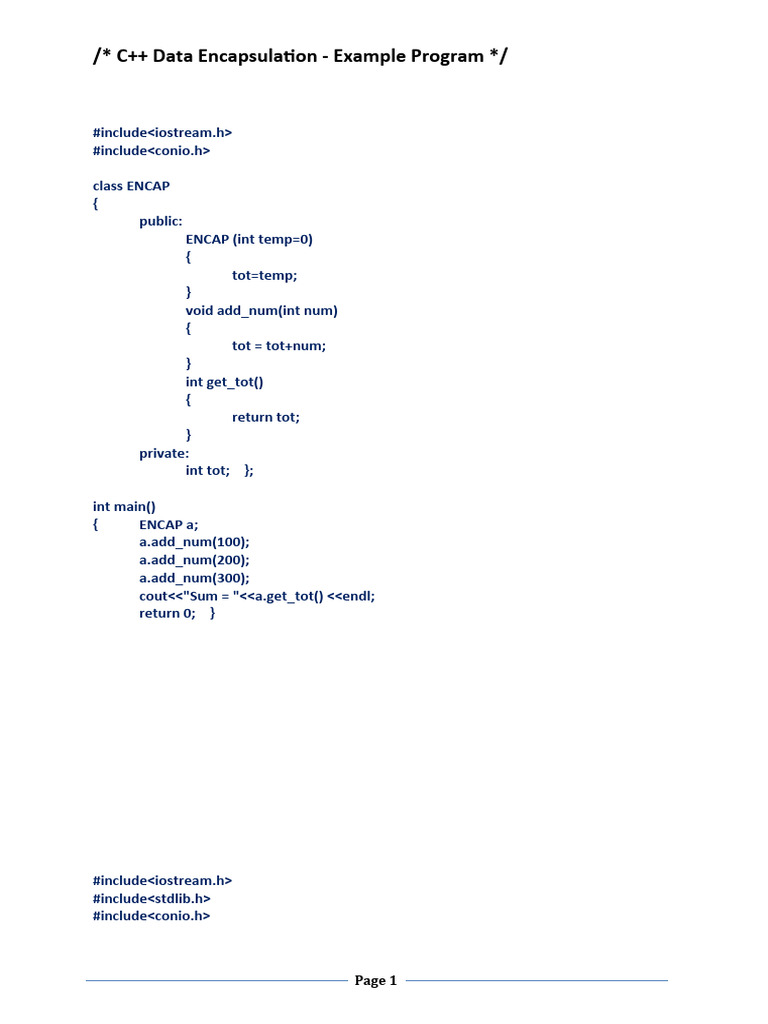 37-Encapsulation in C++-04-09-2023 | PDF