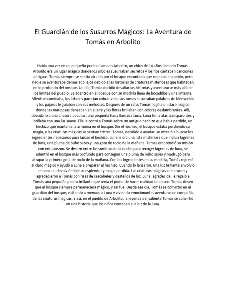 El Guardián de Los Susurros Mágicos-CUENTO INEDITO | PDF