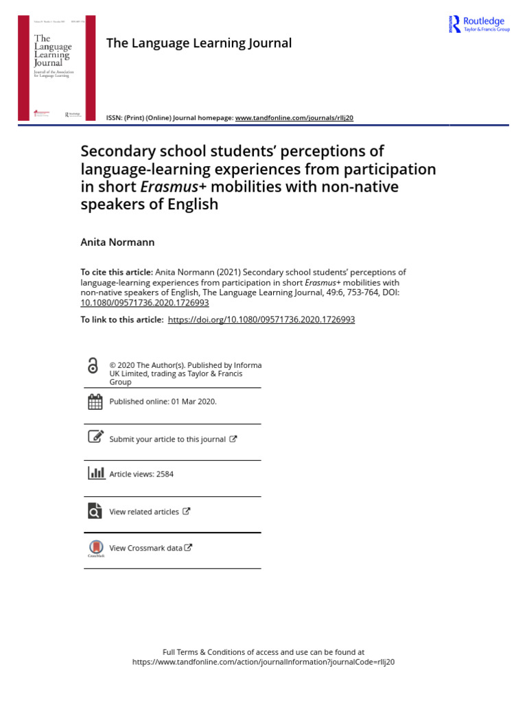 Secondary School Students Perceptions of Language-Learning Experiences ...