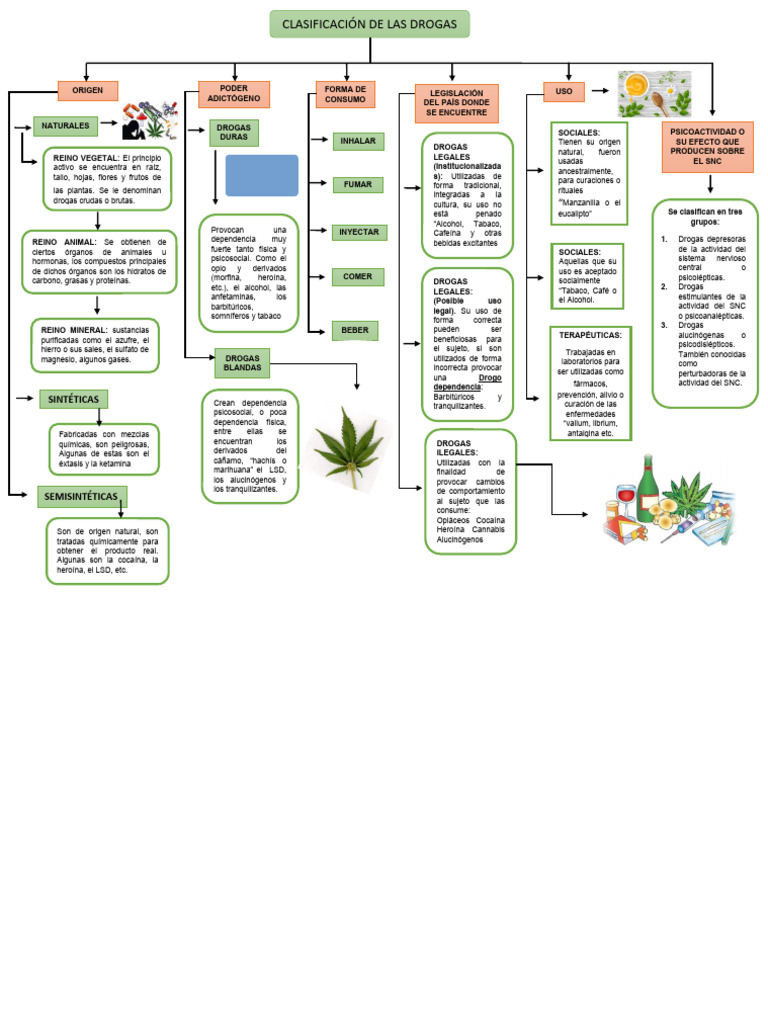 Clasificacion de las drogas 1 | PDF | Drogas | Heroína