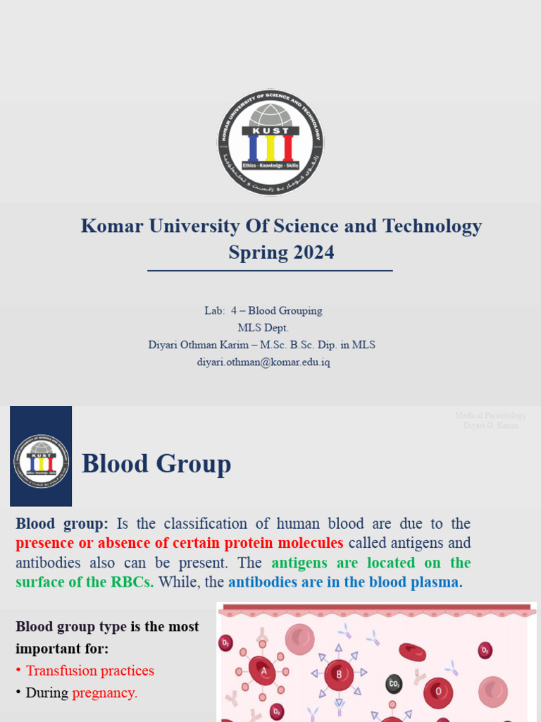 Lab 4 - Blood Grouping | PDF | Blood Type | Medical Specialties