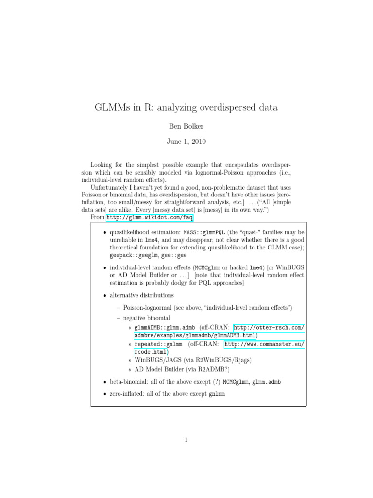 GLMMs in R | PDF
