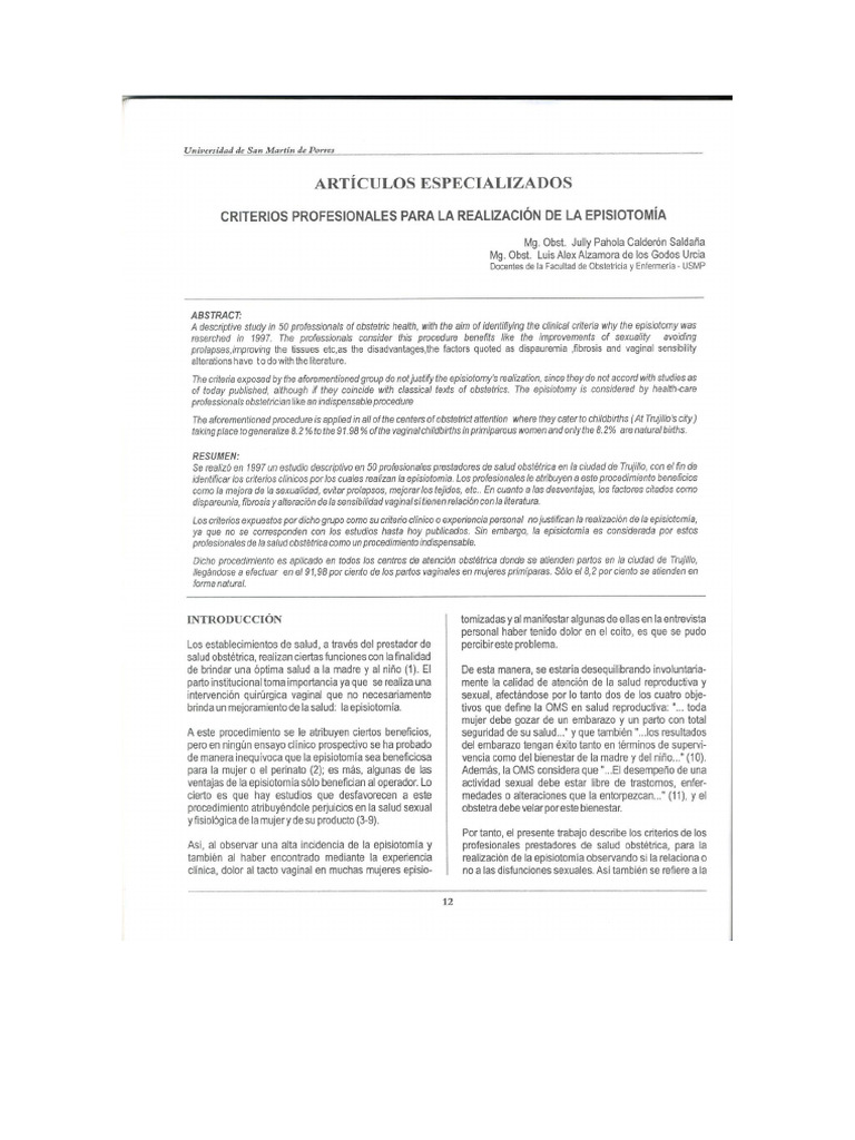 Criterios Episio | PDF