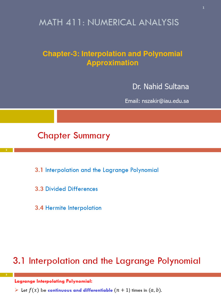 Chapter 3 | PDF | Interpolation | Polynomial