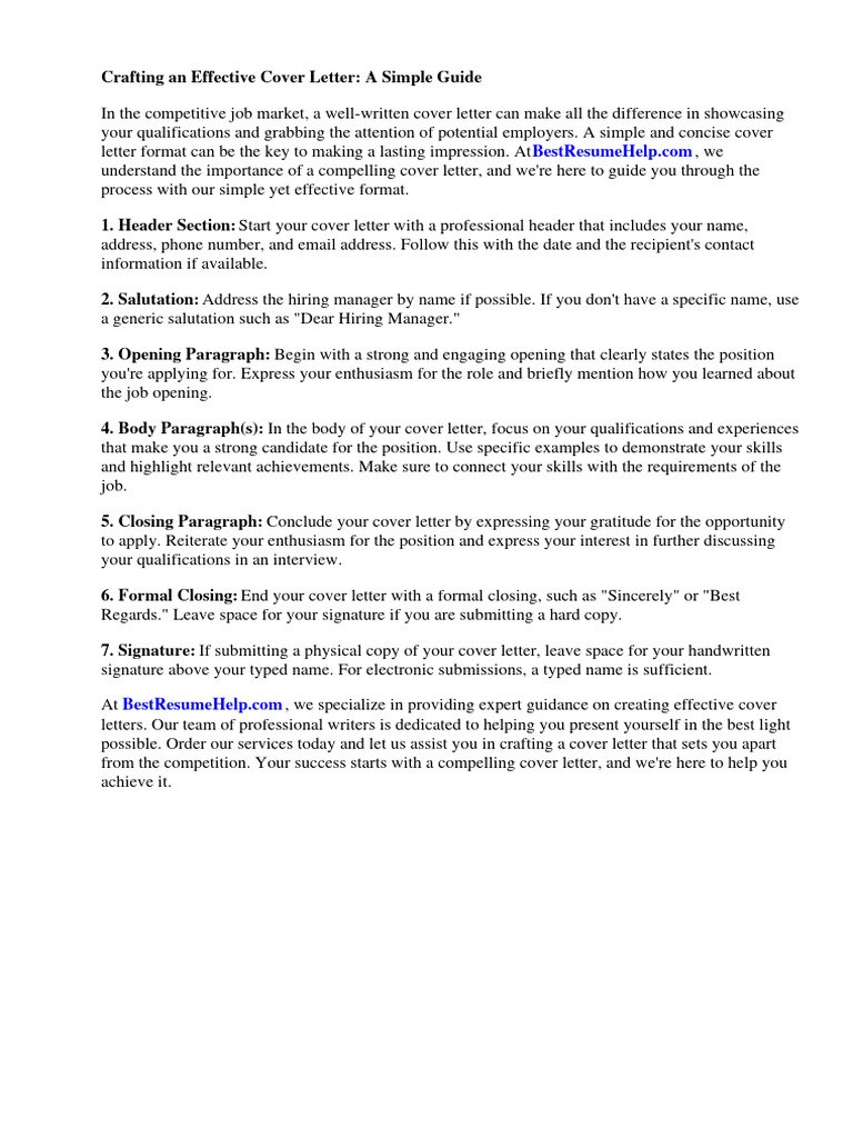 Cover Letter Format Simple | PDF | Résumé | Recruitment