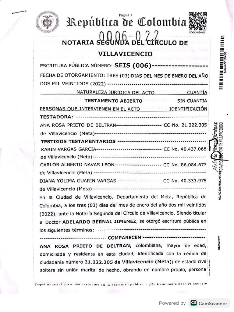 Testamento Notaría | PDF