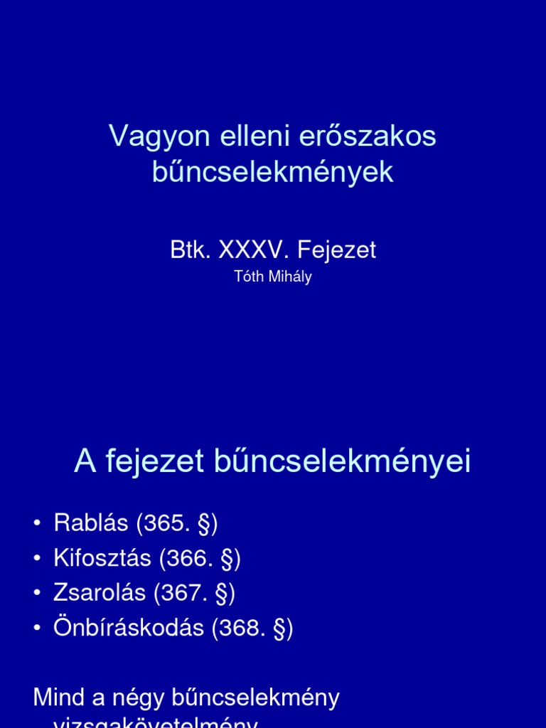 Vagyon Elleni Eroszakos | PDF
