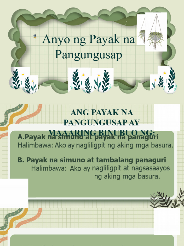 Anyo NG Payak Na Pangungusap | PDF