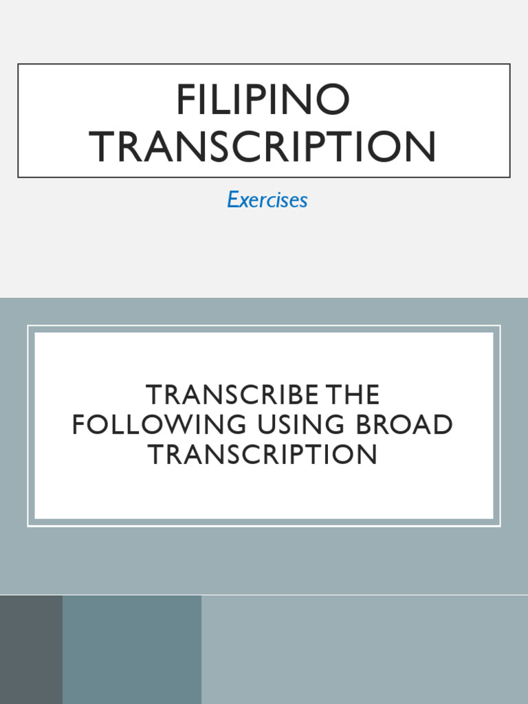 SHS Filipino Transcription Exercise - LACSON | PDF | Foreign Language Studies
