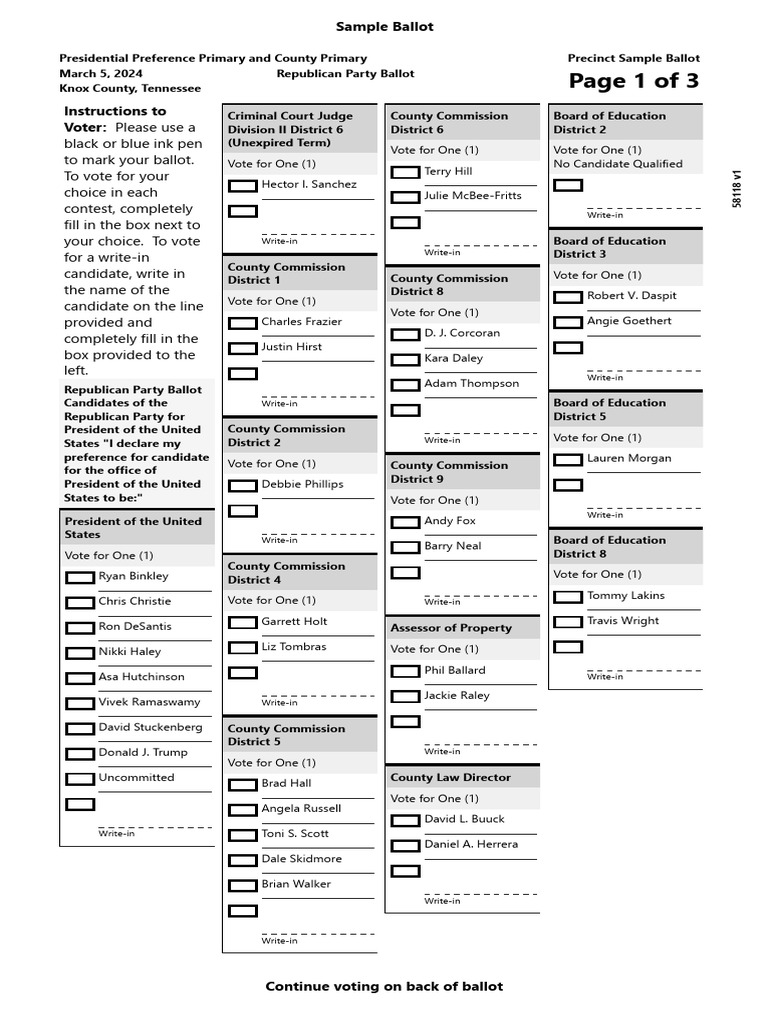 Knox County 2024 Republican Ballot | PDF | Accountability | Group ...