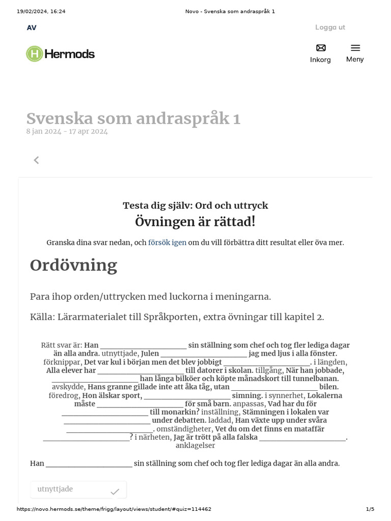SAS1 - Ord Och Uttryck | PDF