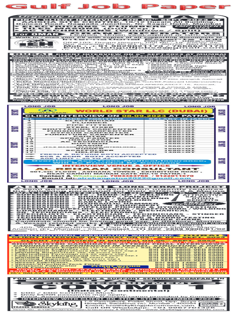 Gulf Job Paper - UAE Job-3 Sept | PDF