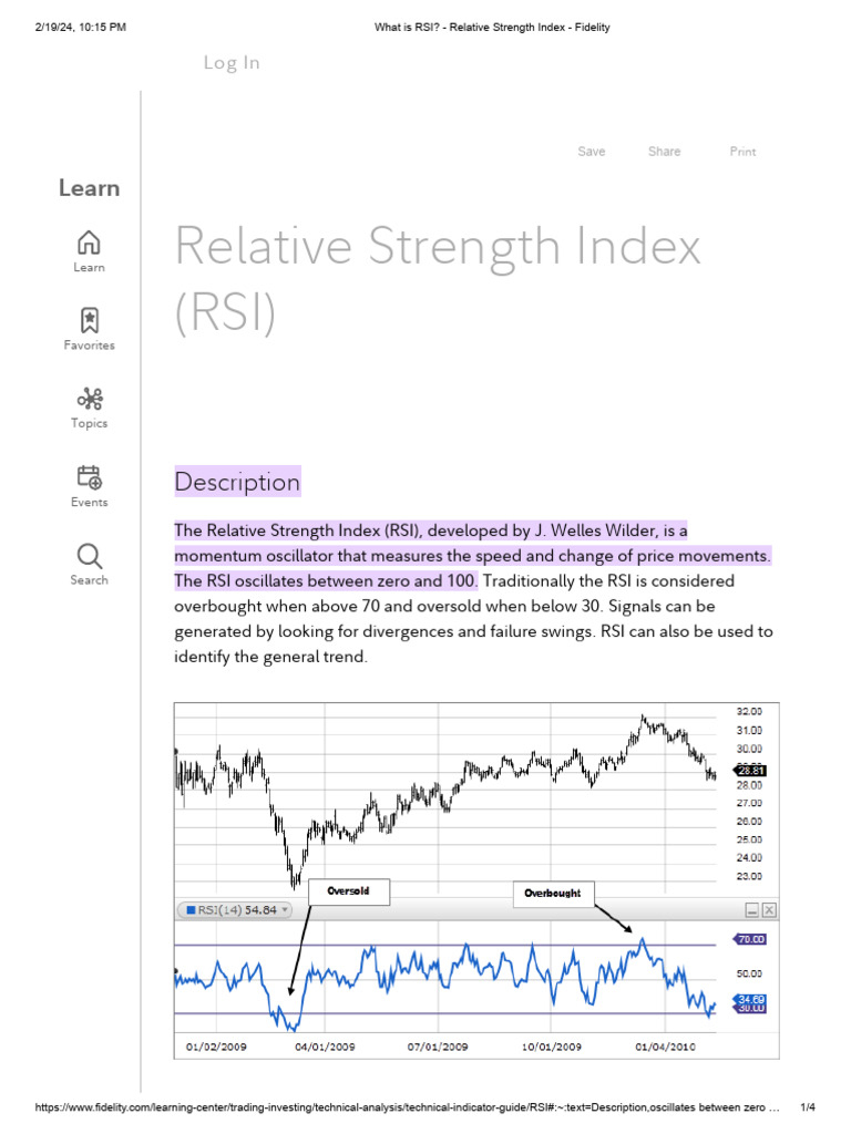 What Is RSI - Relative Strength Index - Fidelity | PDF | Financial ...