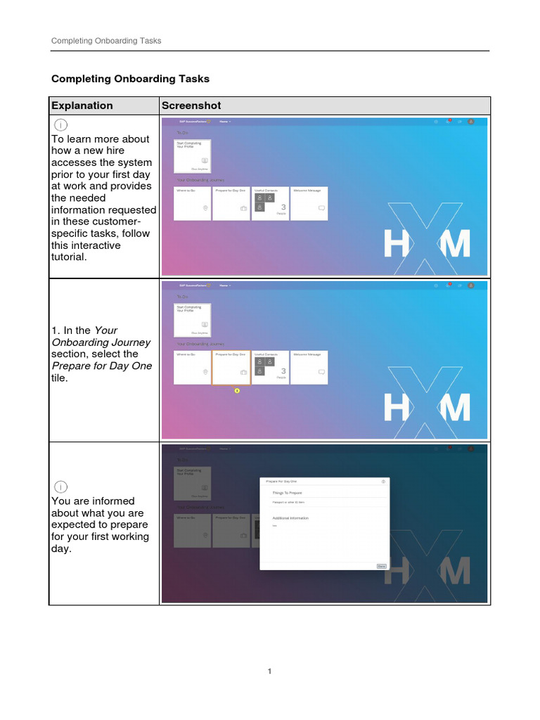 ENDUSER - Completing Onboarding Tasks - STP 11 | PDF