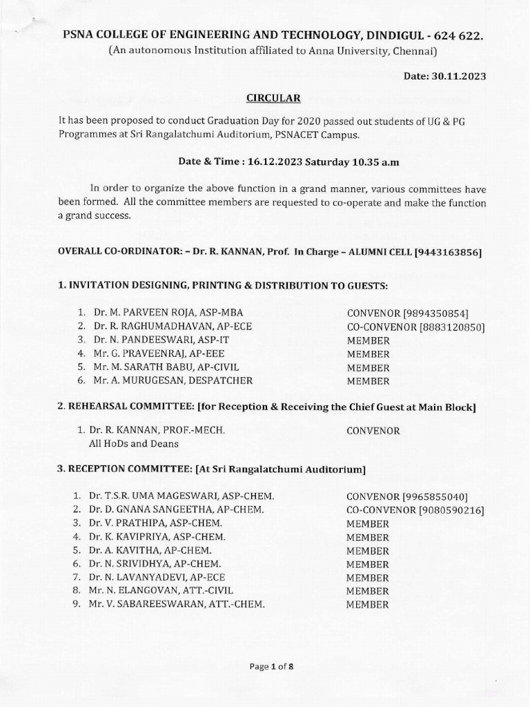 Graduation Day-2020 Passed Out Students | PDF