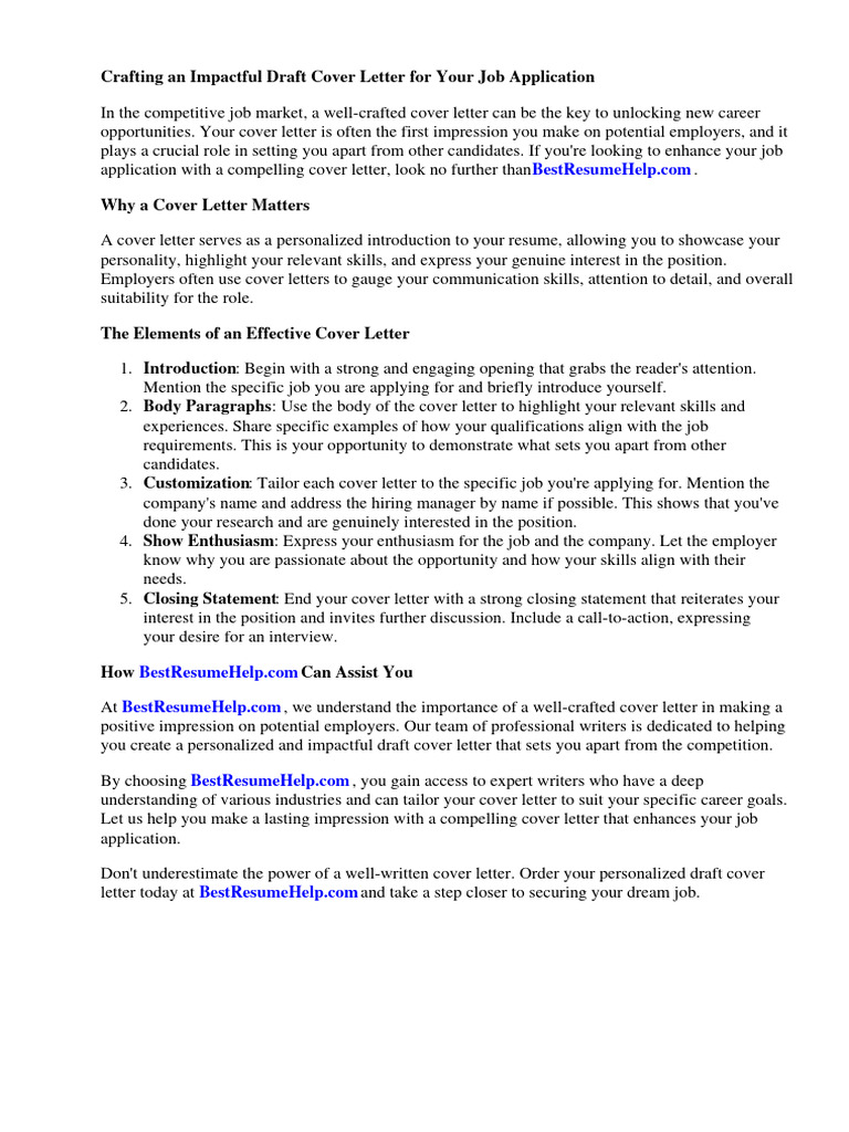 Drafting a Winning Job Cover Letter | PDF | Résumé | Recruitment