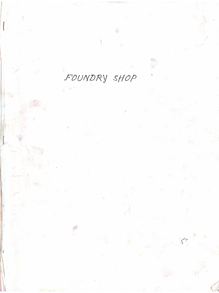 Foundry Shop | PDF