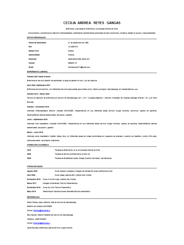 Curriculum Cecilia 2022 | PDF