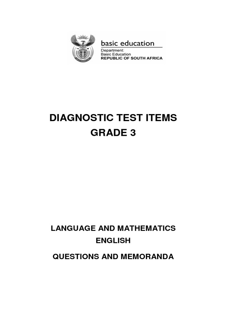 Grade 3 Diagnostic Test Item - English | PDF | Educational Assessment ...