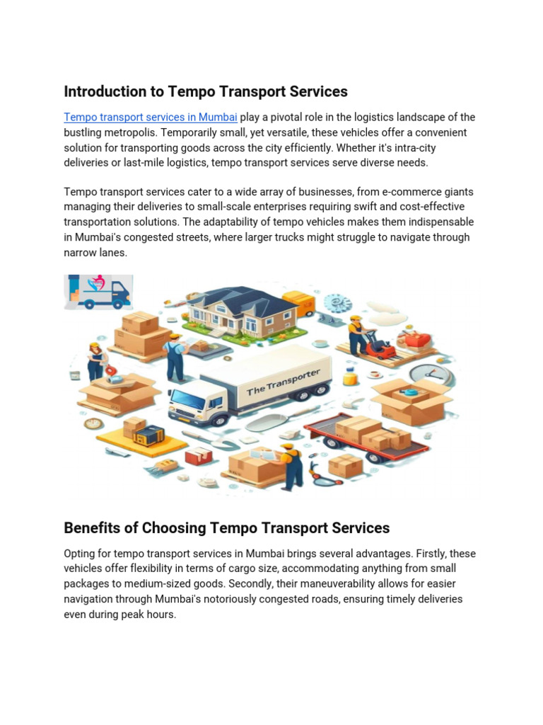 Mumbai Tempo Transport Services Guide | PDF | Transport | Logistics