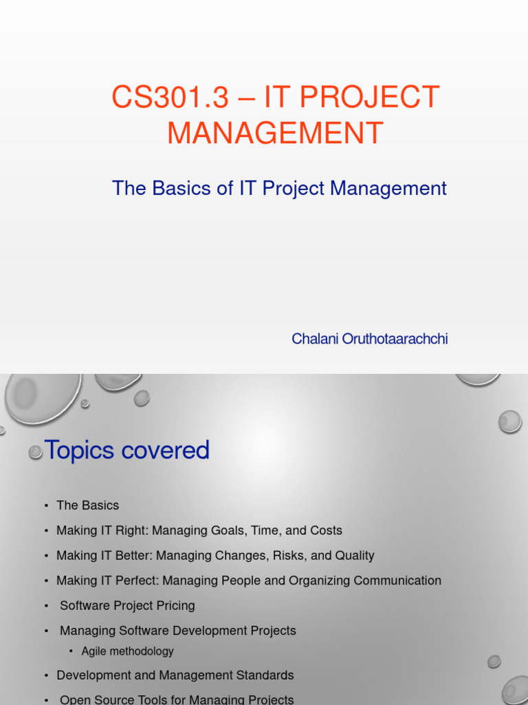 Lesson 1-Introduction To ITPM | PDF | Project Management | Enterprise Resource Planning