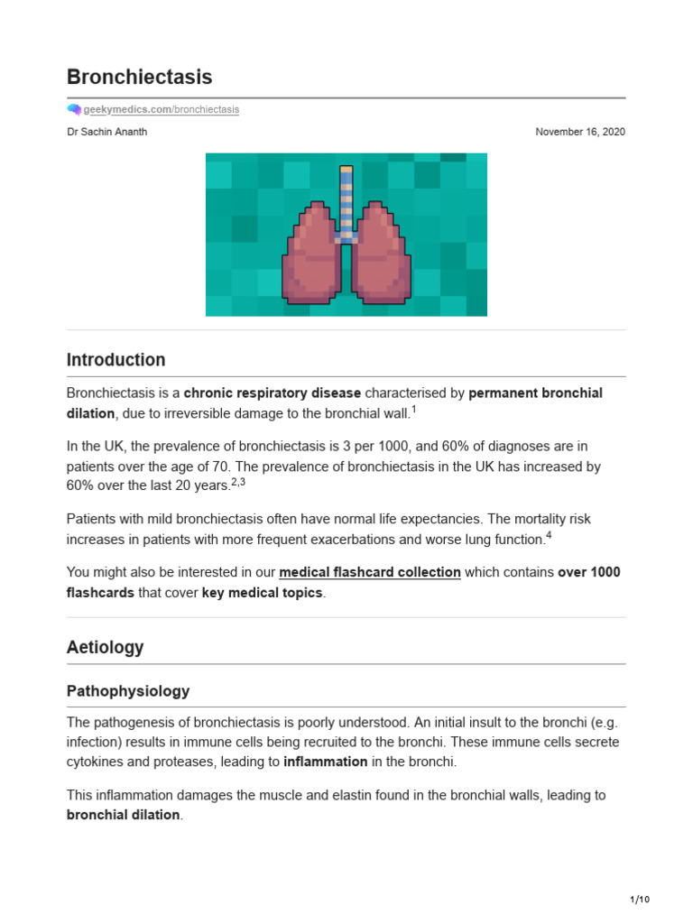 Bronchiectasis | Download Free PDF | Respiratory Diseases | Otorhinolaryngology