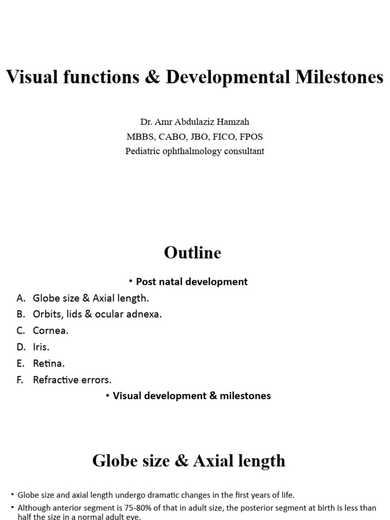 4-Visual Function & Developmental Milestones | PDF | Cornea | Eye