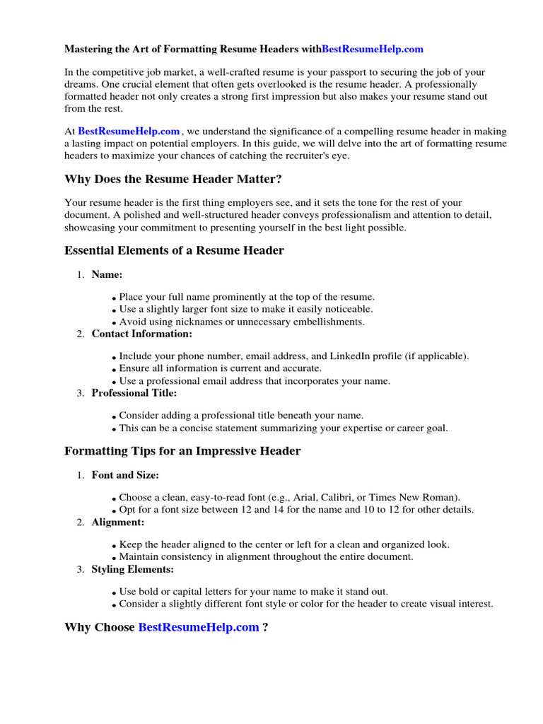 Formatting Resume Header | PDF | Résumé | Http Cookie