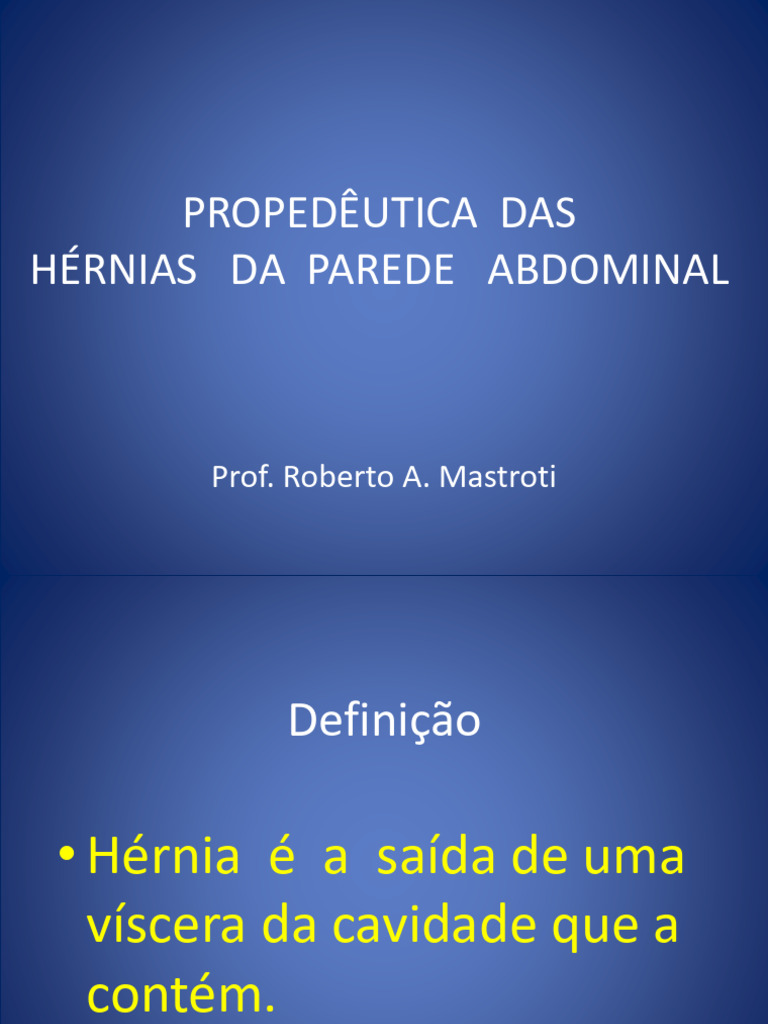 Proped. Hã©rnias Da Parede Abdominal | PDF | Especialidades médicas ...