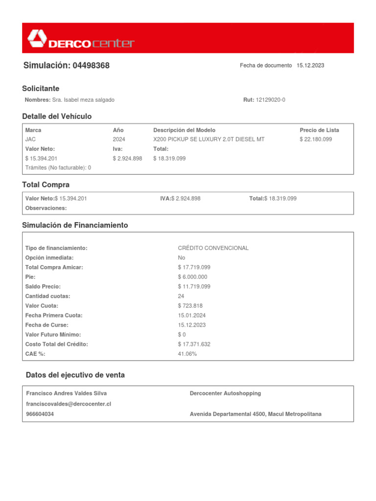 COIZACION DERCO X200 | PDF | Software | Simulación
