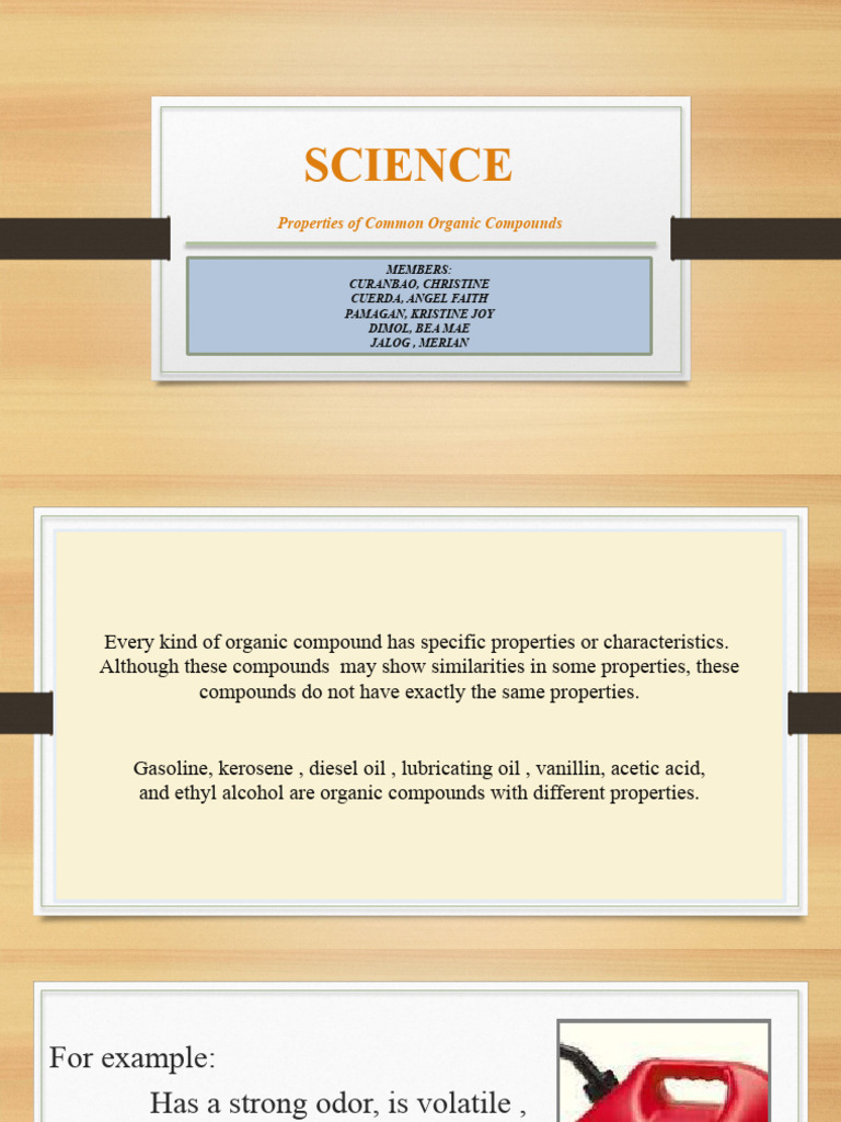 Properties of Common Organic Compounds | PDF