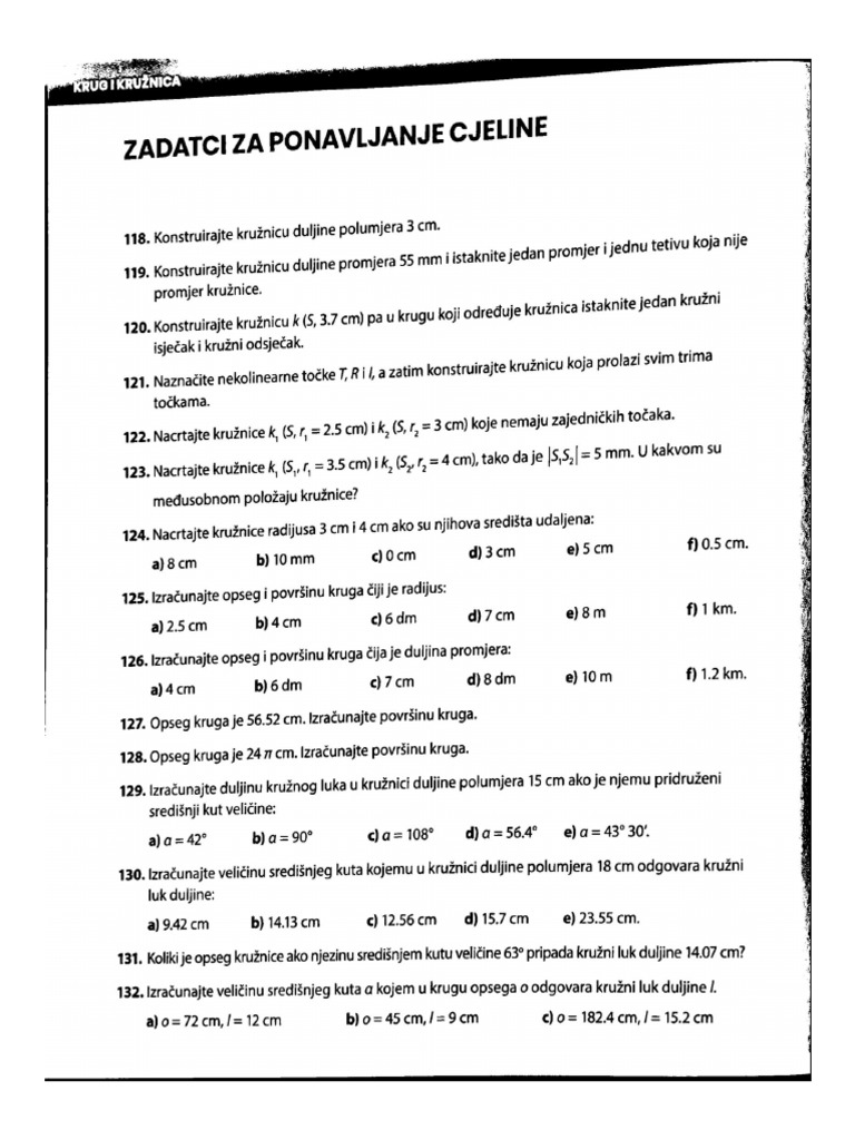 Zadatci Za Ponavljanje Cjeline | PDF