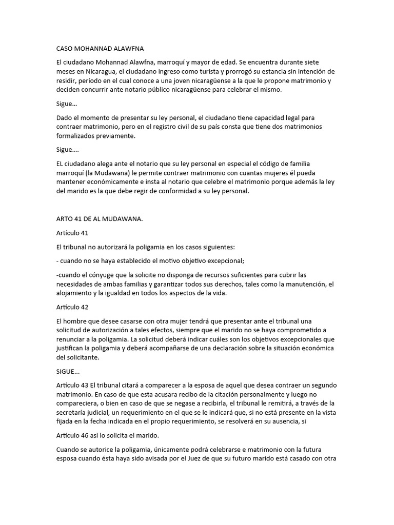 Poligamia y Mudawana en Nicaragua | PDF | Matrimonio | Divorcio