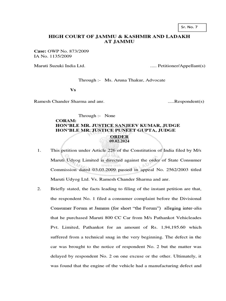 Maruti Suzuki India | PDF | Complaint | Public Law