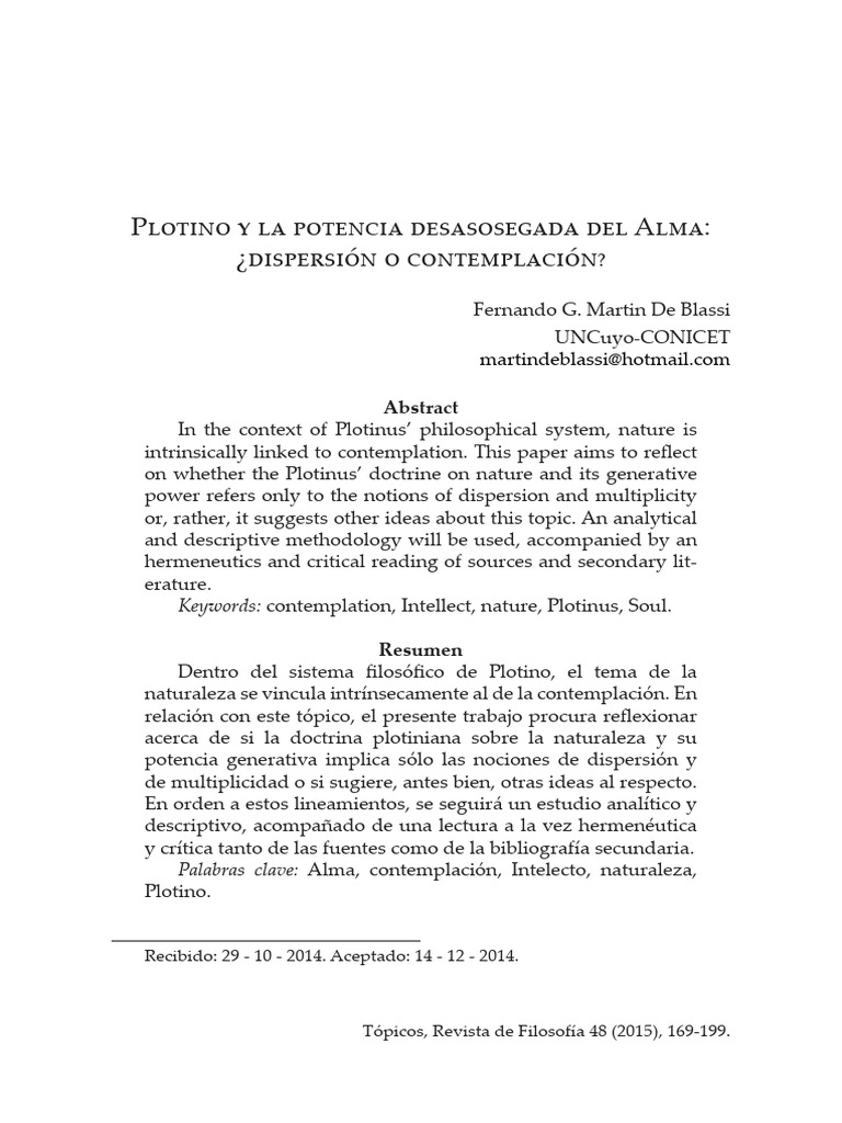 Plotino | PDF | Comprensión | Alma