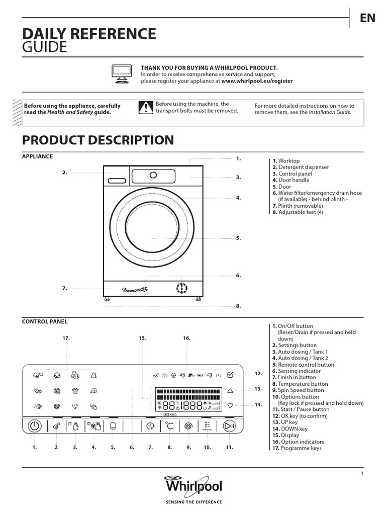 Whirlpool Washing Machine User Guide | PDF | Washing Machine | Laundry