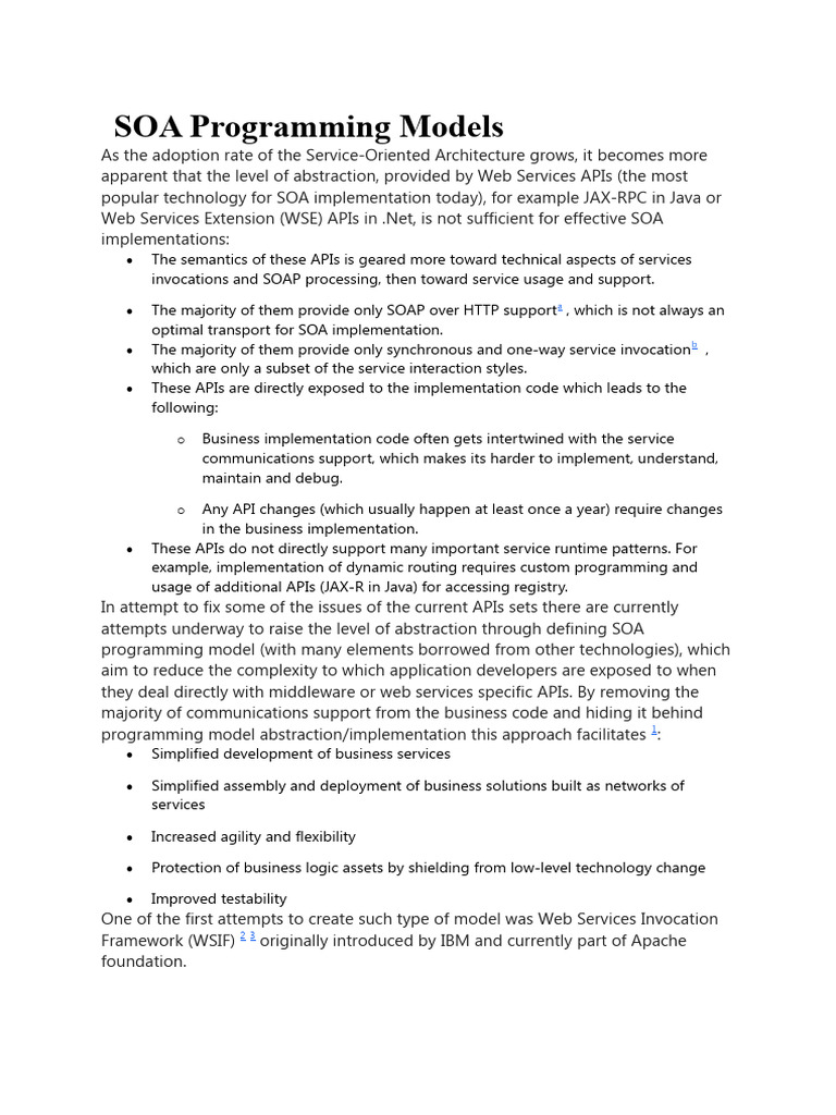 SOA Programming Models | PDF | Service Oriented Architecture | Interface (Computing)