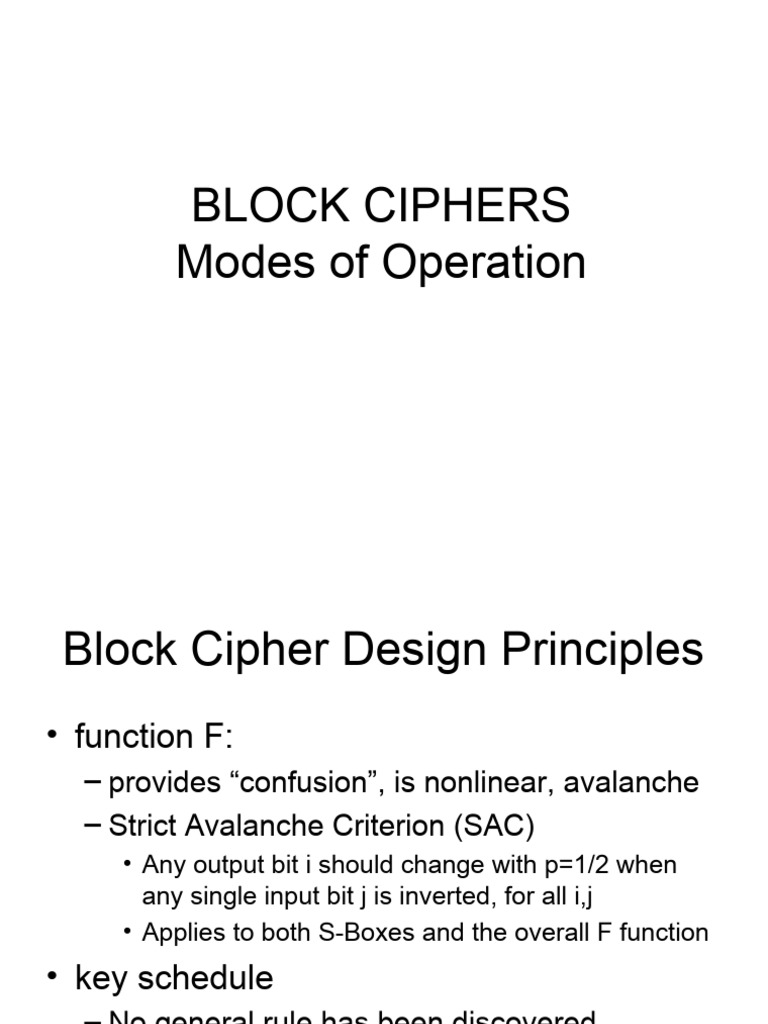 6.block Cipher-Modes of Operation | PDF | Cryptography | Secure Communication