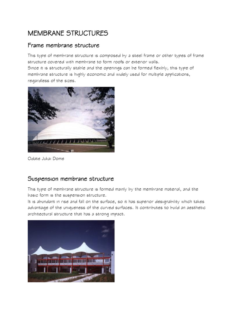 Membrane Structures | PDF | Dome | Framing (Construction)