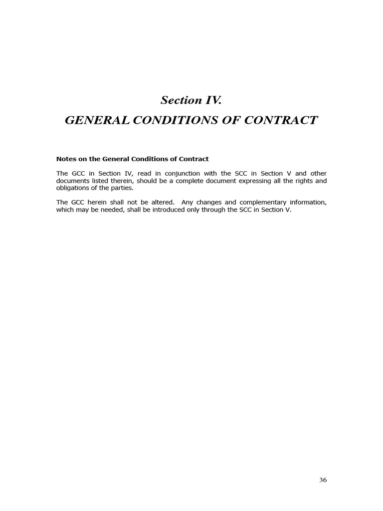 IV. General Conditions of Contract 1 | PDF | Guarantee | Procurement