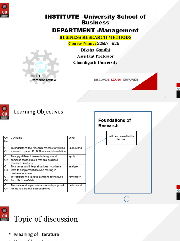 Lecture 5 - Literature Review | PDF | Scientific Method | Cognition