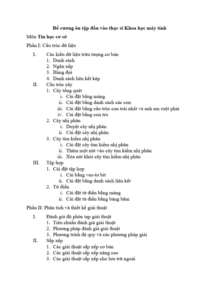 De Cuong - Tin Hoc Co So | PDF