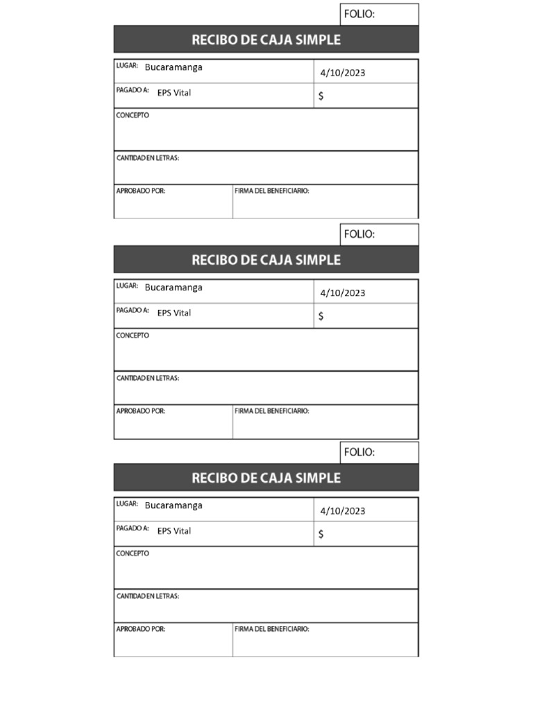 Recibos de Caja | PDF
