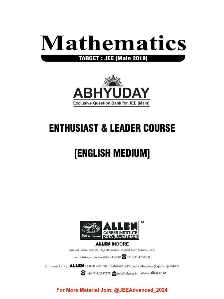 Allen Abhyuday Question Bank maths | PDF