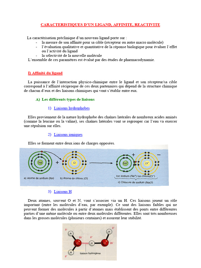 Caractéristiques et Affinité des Ligands | PDF | Ligand (biologie ...