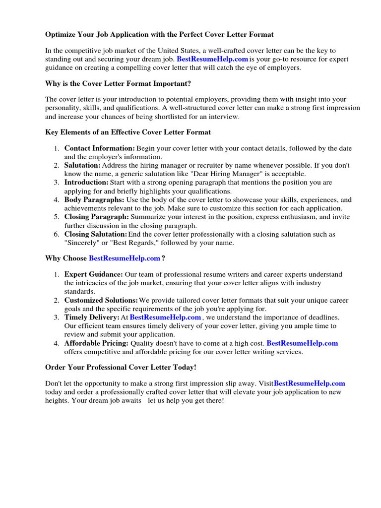 Cover Letter Format Usa | Download Free PDF | Résumé | Business